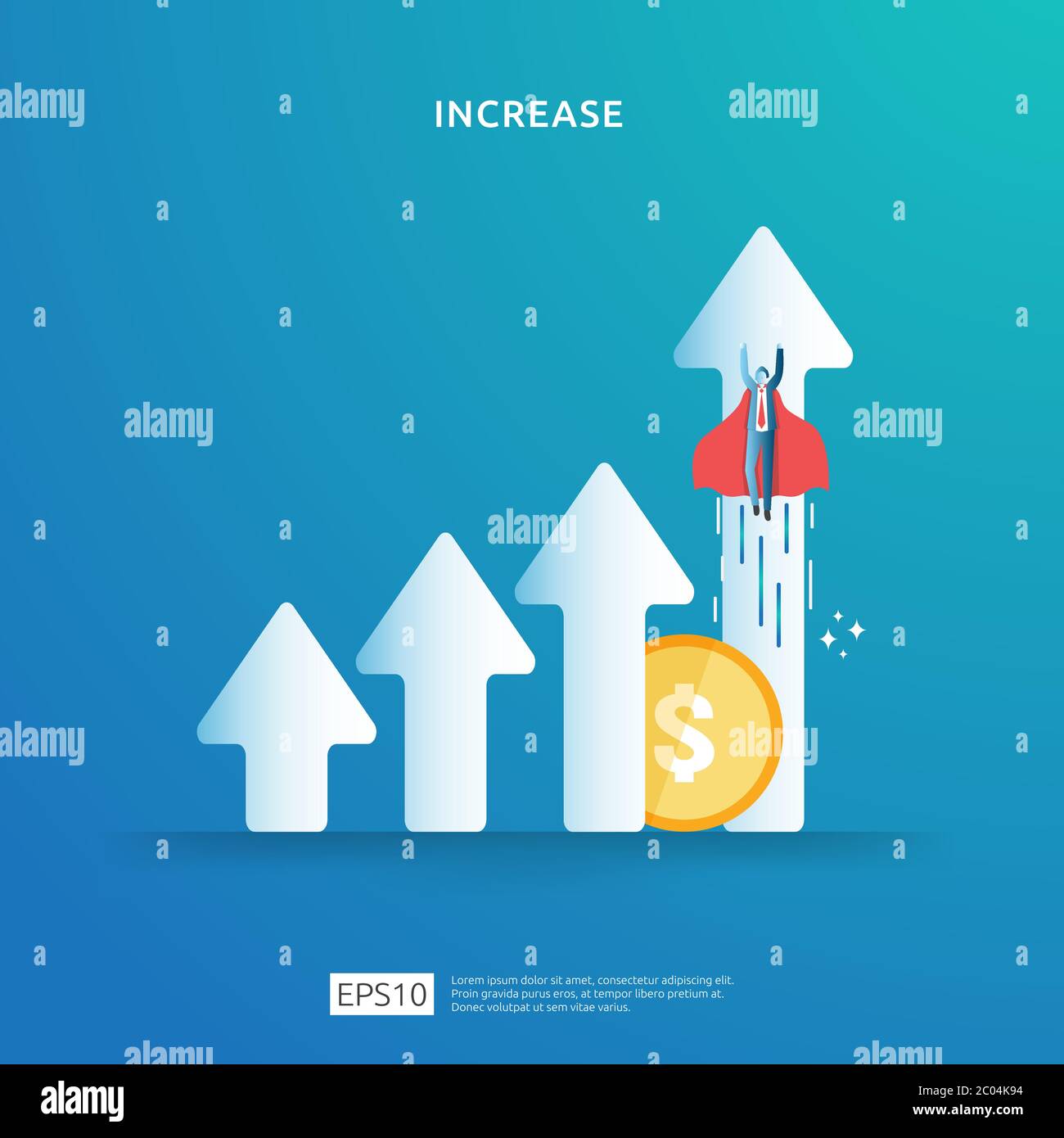 income salary rate increase concept illustration with people character ...