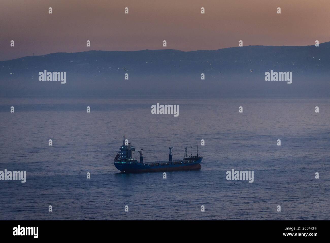 Morning view with container ships in Beirut, Lebanon Stock Photo - Alamy