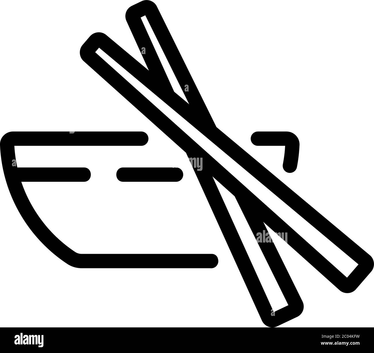 chopstick and dishware icon vector outline illustration Stock Vector Image & Art - Alamy