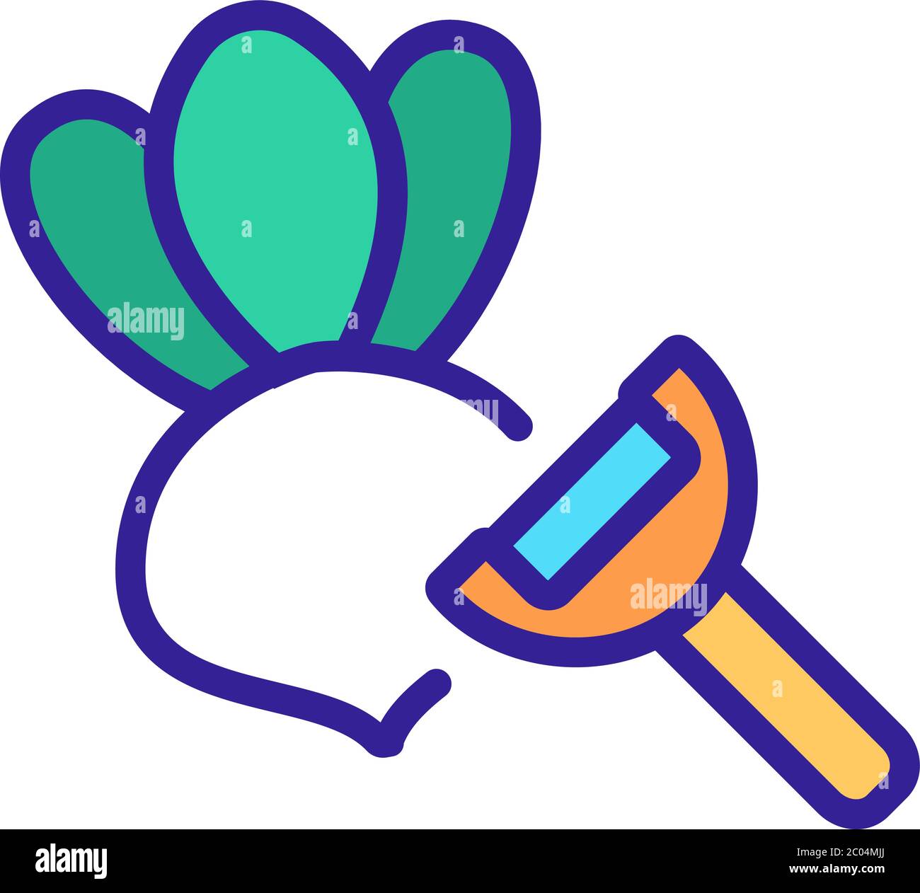 turnip and peeling tool icon vector outline illustration Stock Vector ...