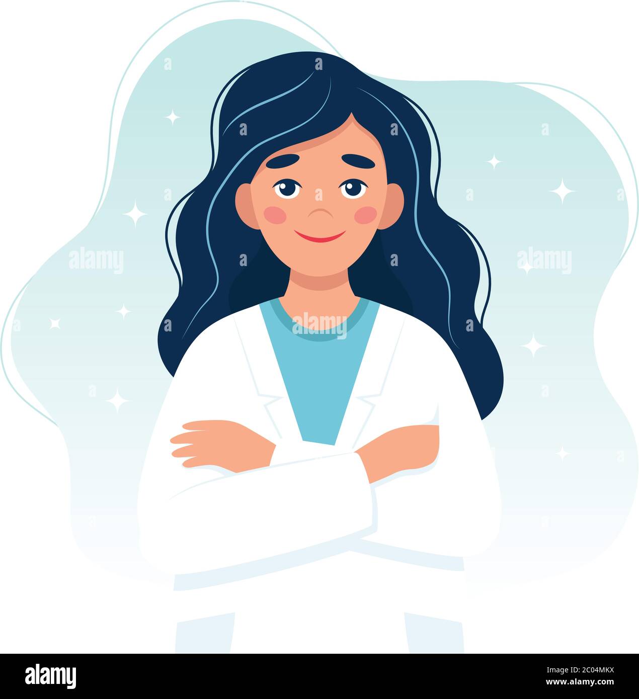 Female doctor cute character. Vector illustration in flat style Stock ...