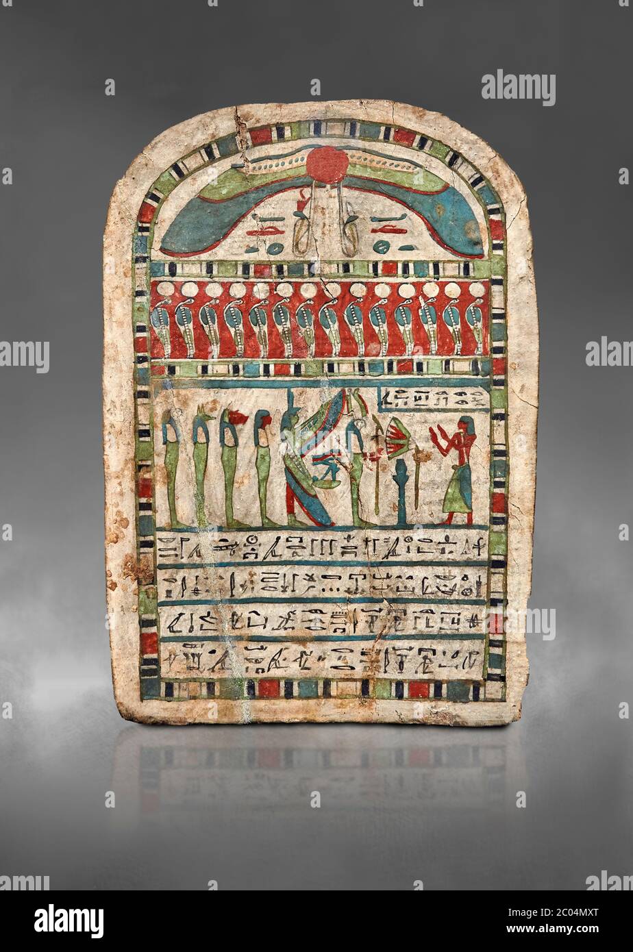 Ancient Egyptian stele dedicated to Re-Harakhty by Irtiertjay, Late ...