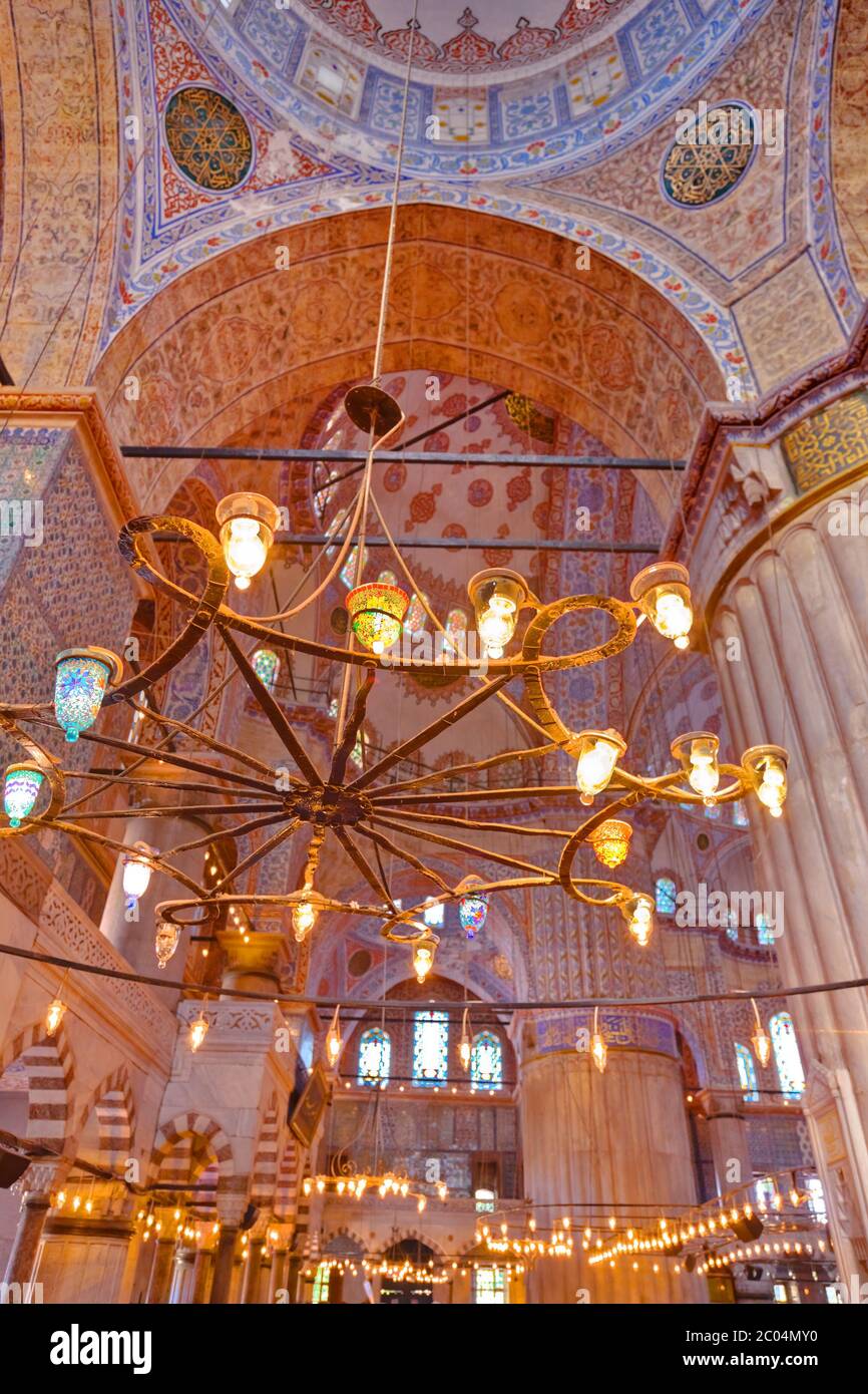 Blue mosque interior in Istanbul Turkey Stock Photo - Alamy