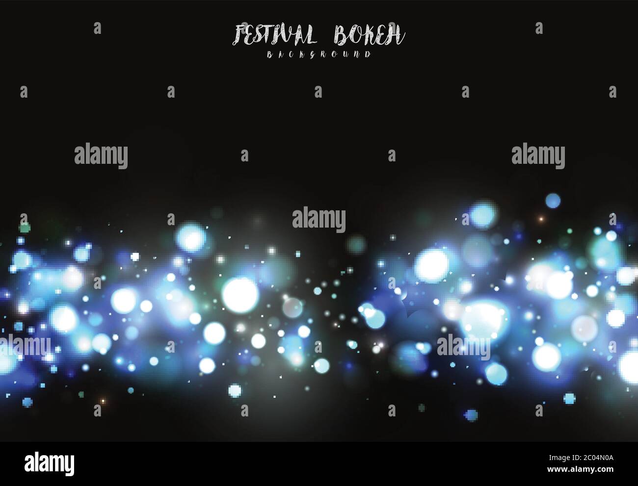 Abstract blue and white bokeh spark design on dark background. Decorate ...