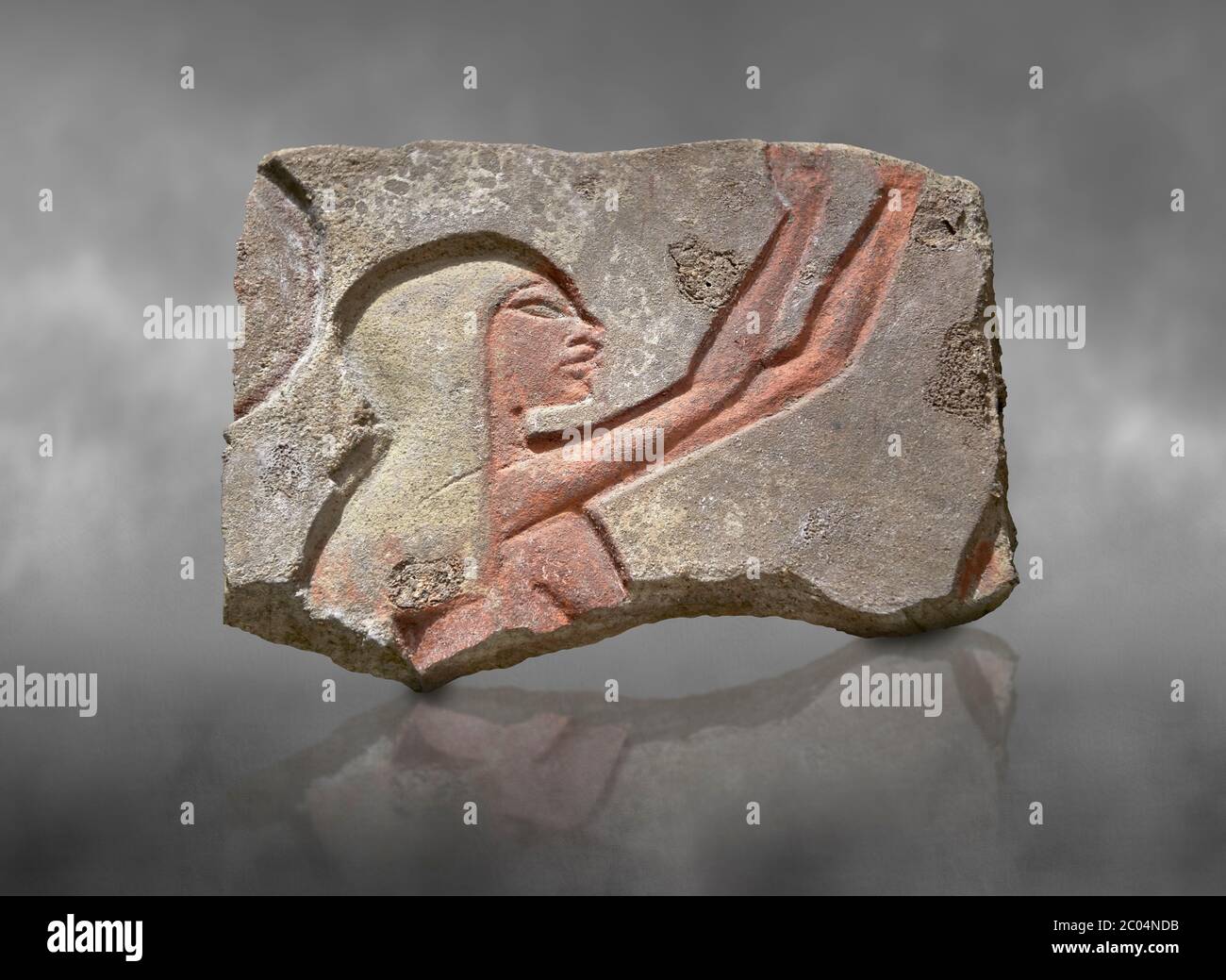 Ancient Egyptian Talatat block with a female worhiper of tambourine ...