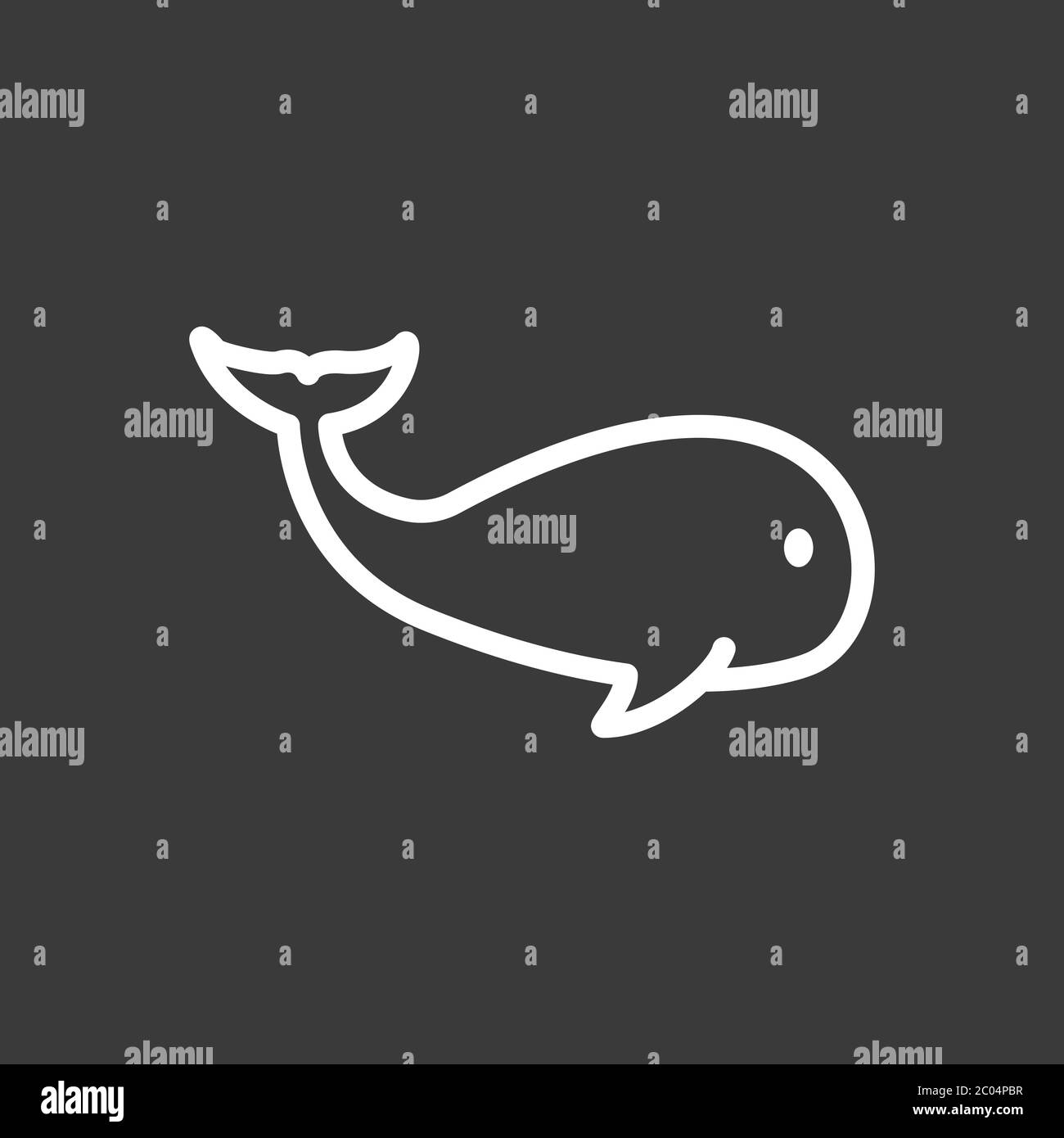 Whale vector icon. Underwater. Animal symbol isolated on background ...