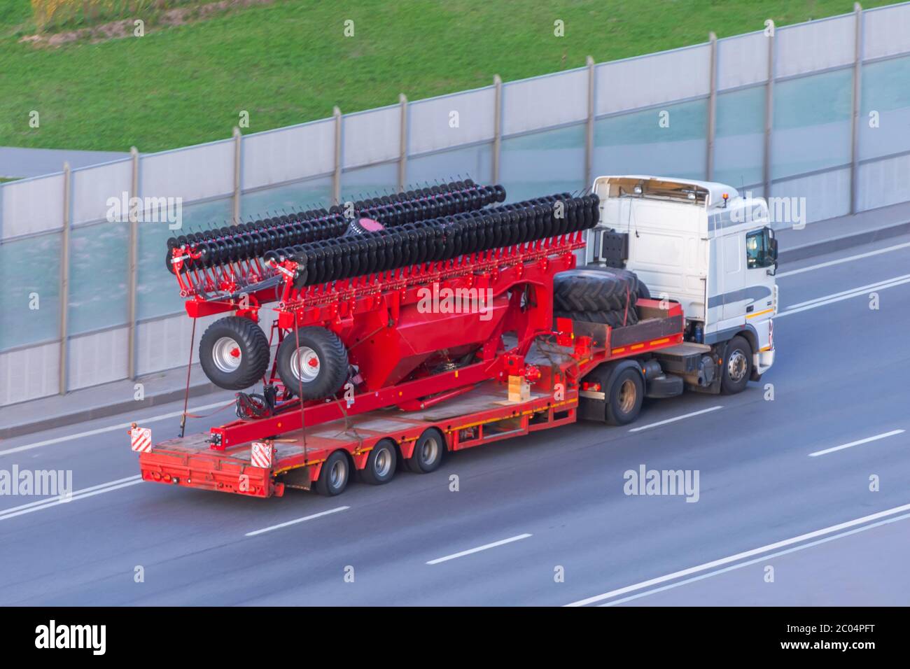 Transportation of large agro-complex machines for cultivating and ...