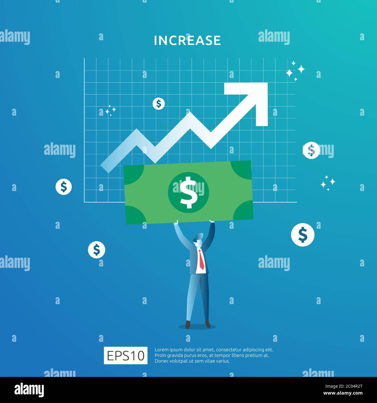 business profit growth, sale grow margin revenue with dollar symbol ...