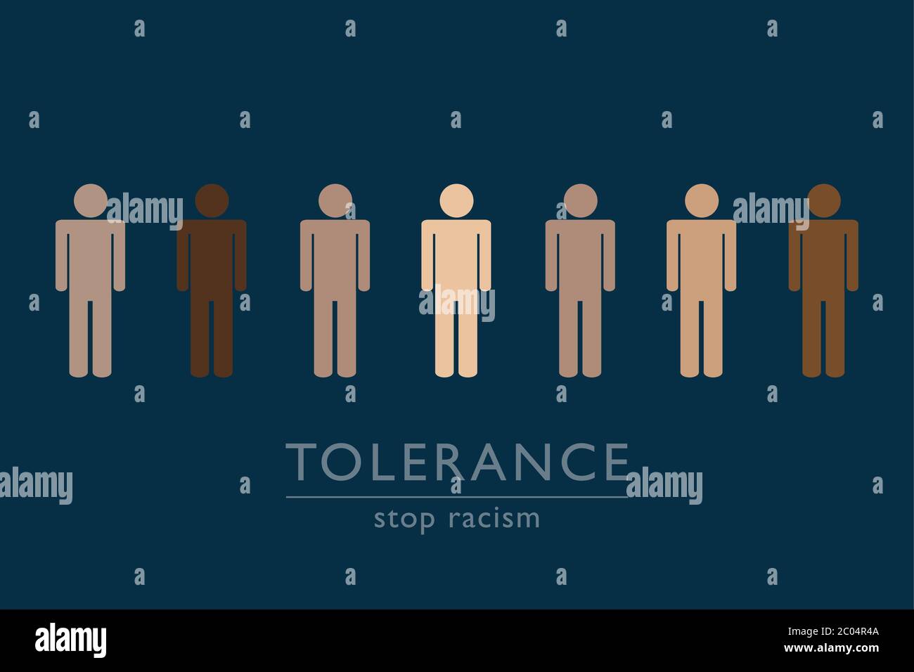 stop racism tolerance concept persons with different skin colors vector ...