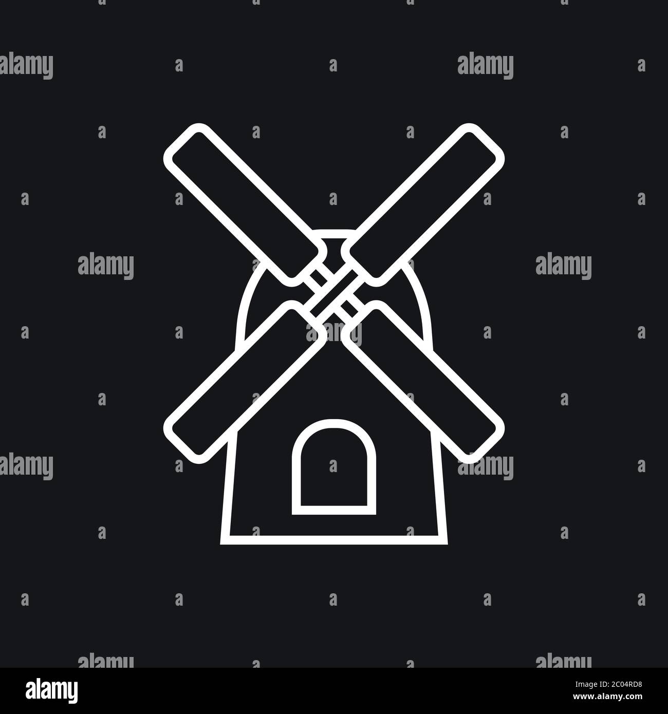 Windmill vector icon, wind turbine symbol isolated on background Stock ...