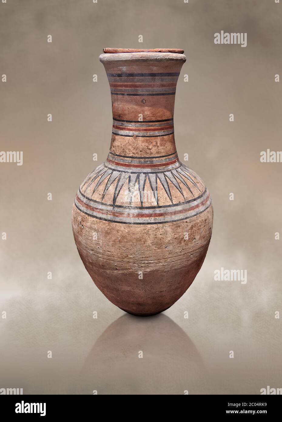 Ancient Egyptian globular jar with Kha's monogram , tomb of Kha, Theban ...