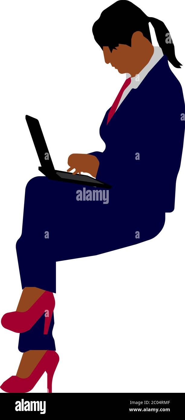 Woman sit side portrait Stock Vector Images - Alamy