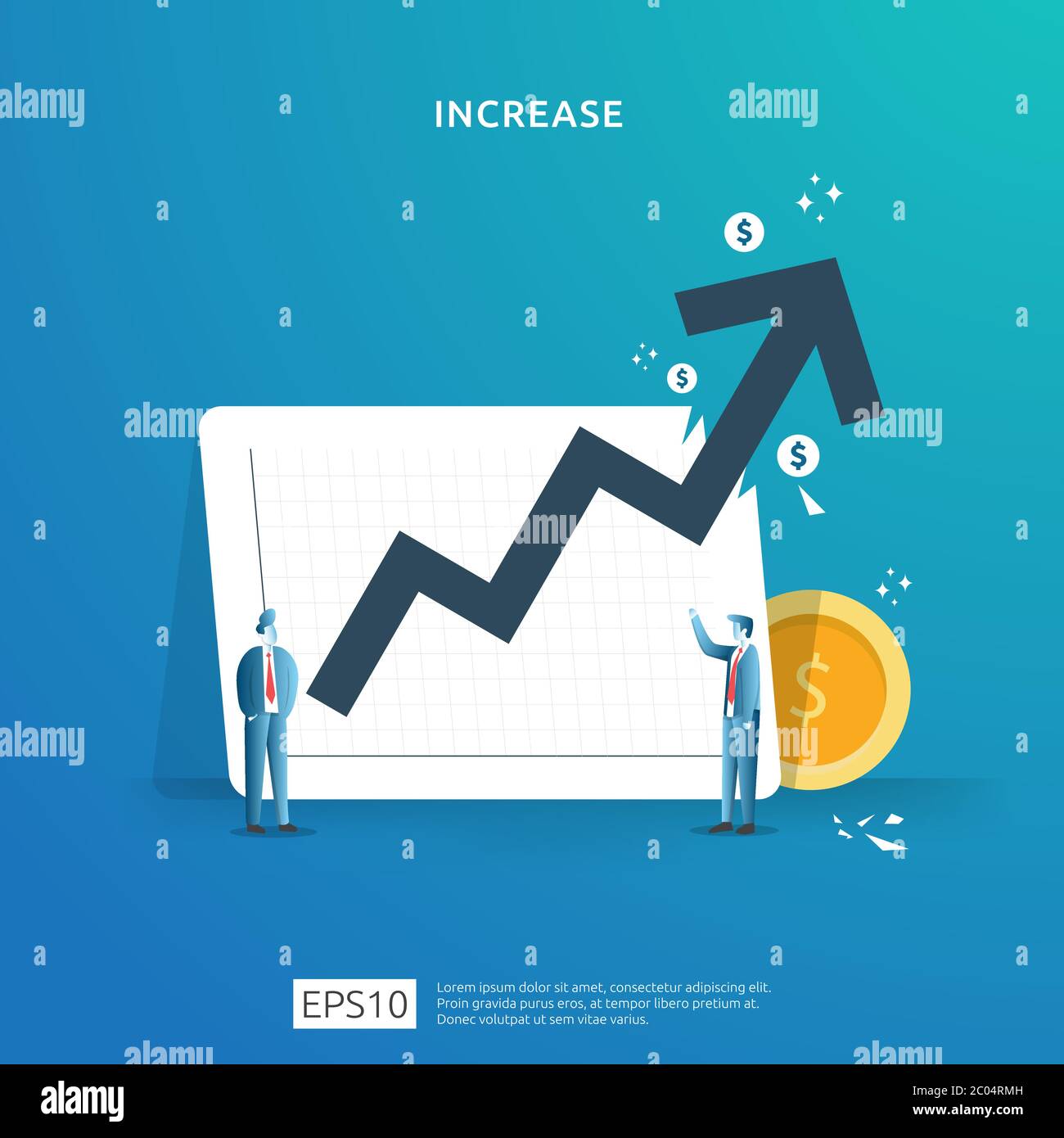 income salary rate increase concept illustration with people character ...