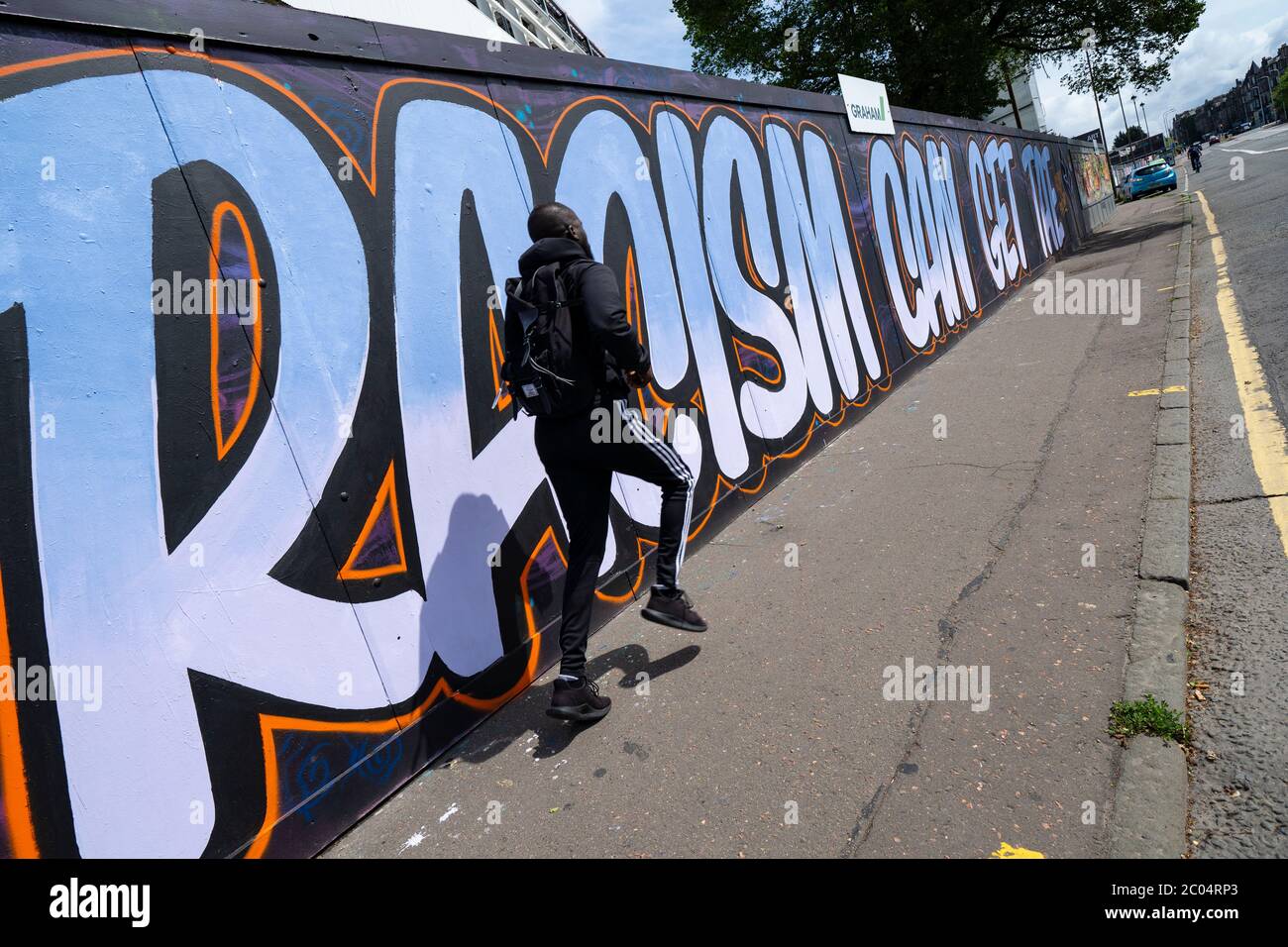 Edinburgh, Scotland, UK. 11 June 2020. Anti-racism graffiti has ...