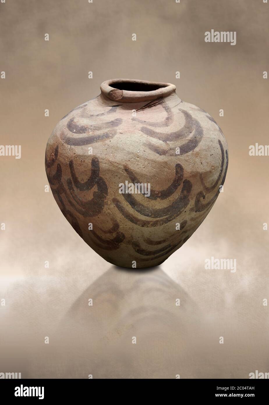 Ancient Egyptian decorated mari ware, class D, baked clay, Predynastic ...