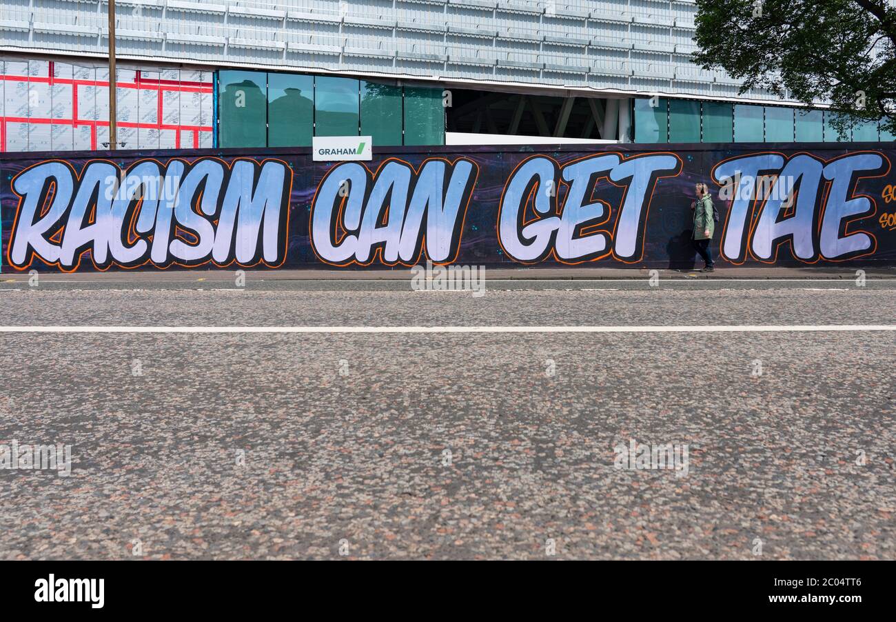 Edinburgh, Scotland, UK. 11 June 2020. Anti-racism graffiti has ...