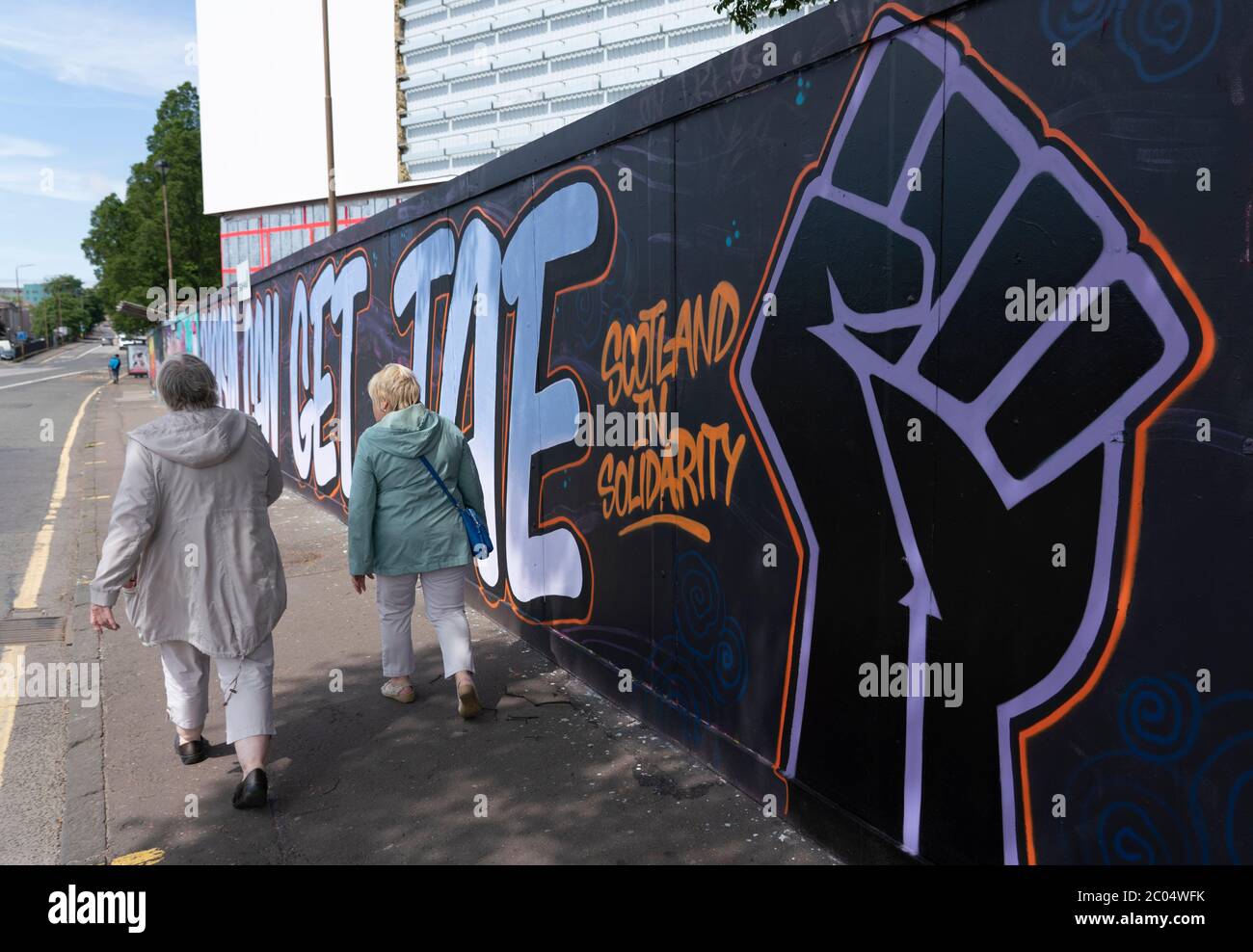 Edinburgh, Scotland, UK. 11 June 2020. Anti-racism graffiti has ...