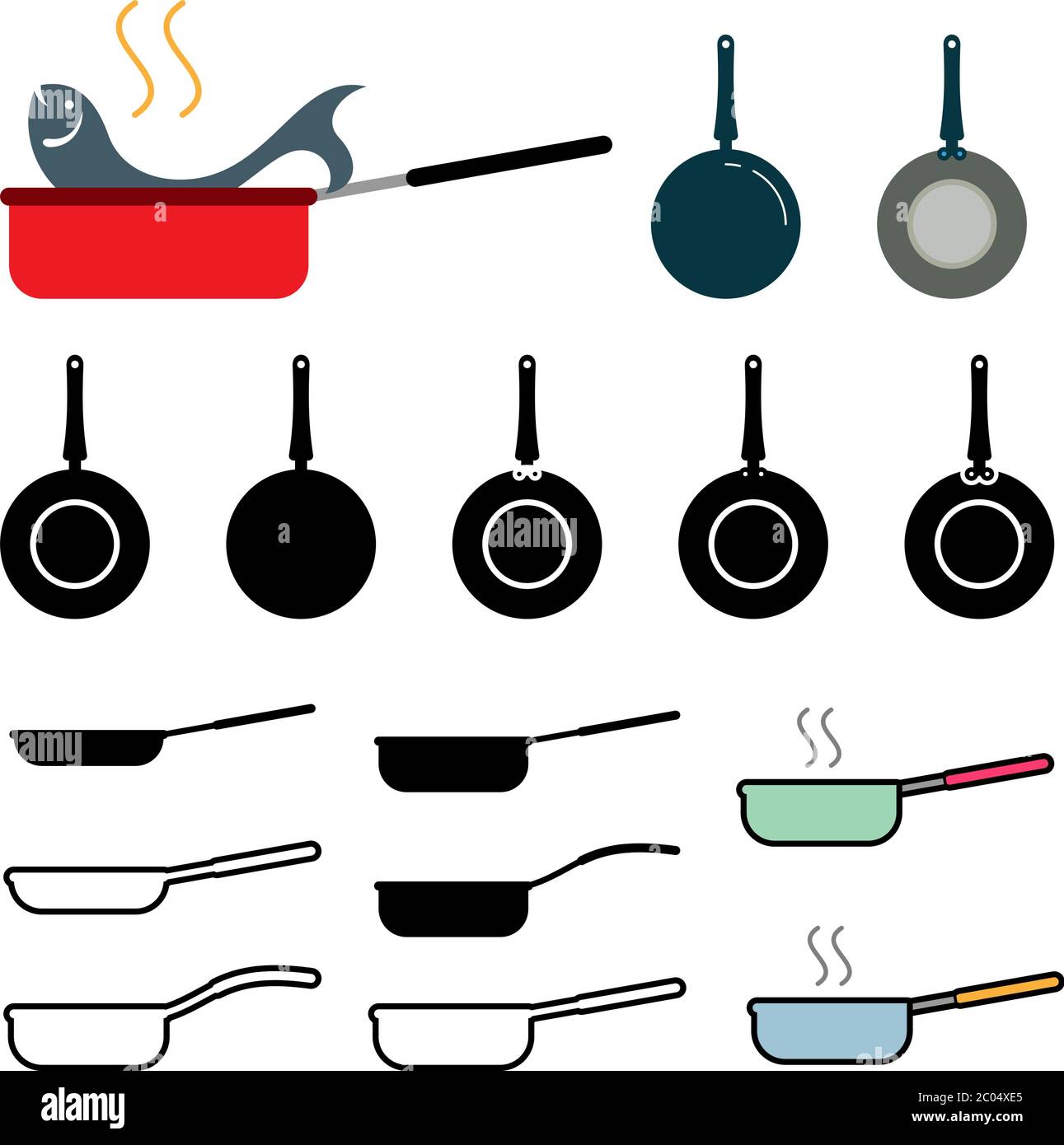 Frying pan vector vectors hi-res stock photography and images - Alamy