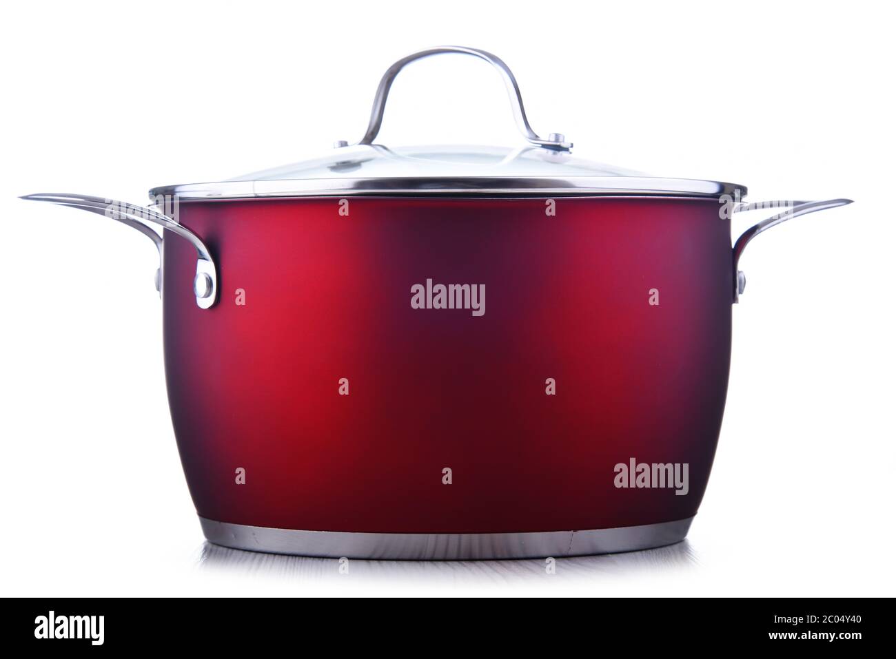 Steel pot isolated on white background Stock Photo - Alamy