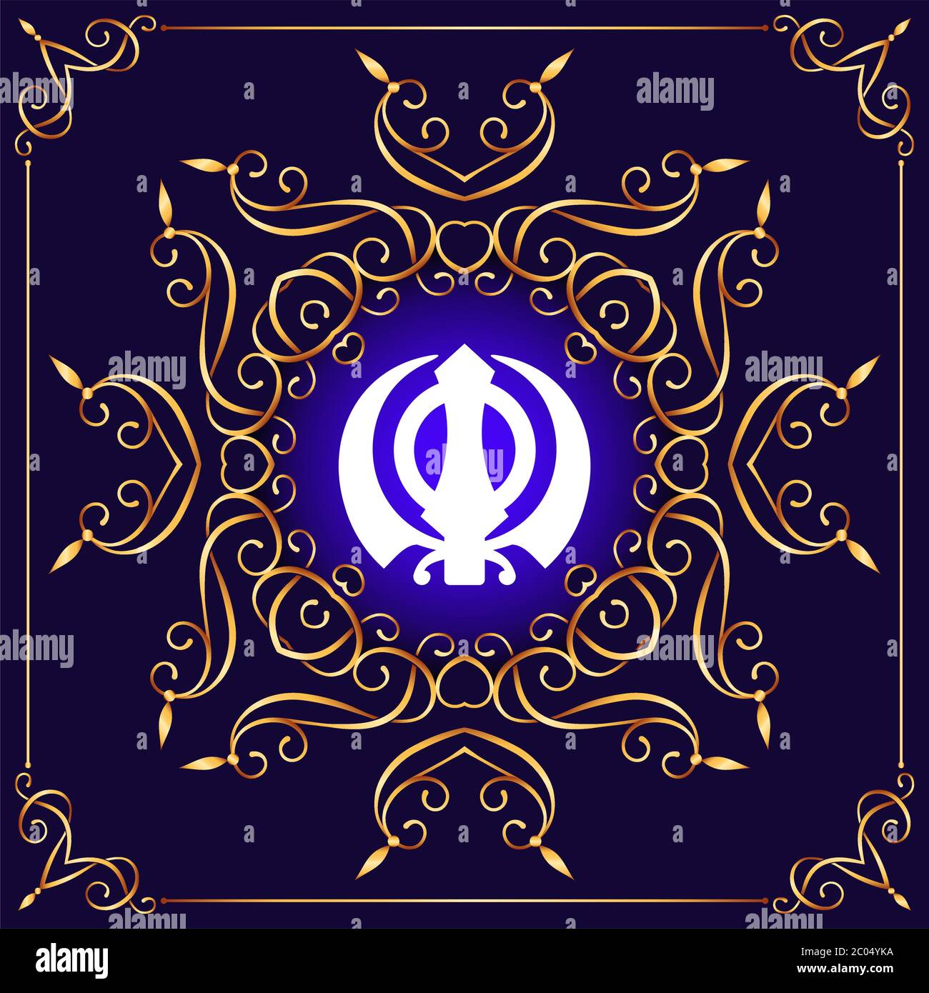 Ek Onkar, Khanda The Holy Motif Vector Illustration Stock Vector Image ...