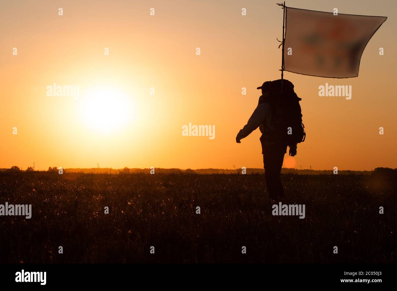 Walking with flag hi-res stock photography and images - Alamy