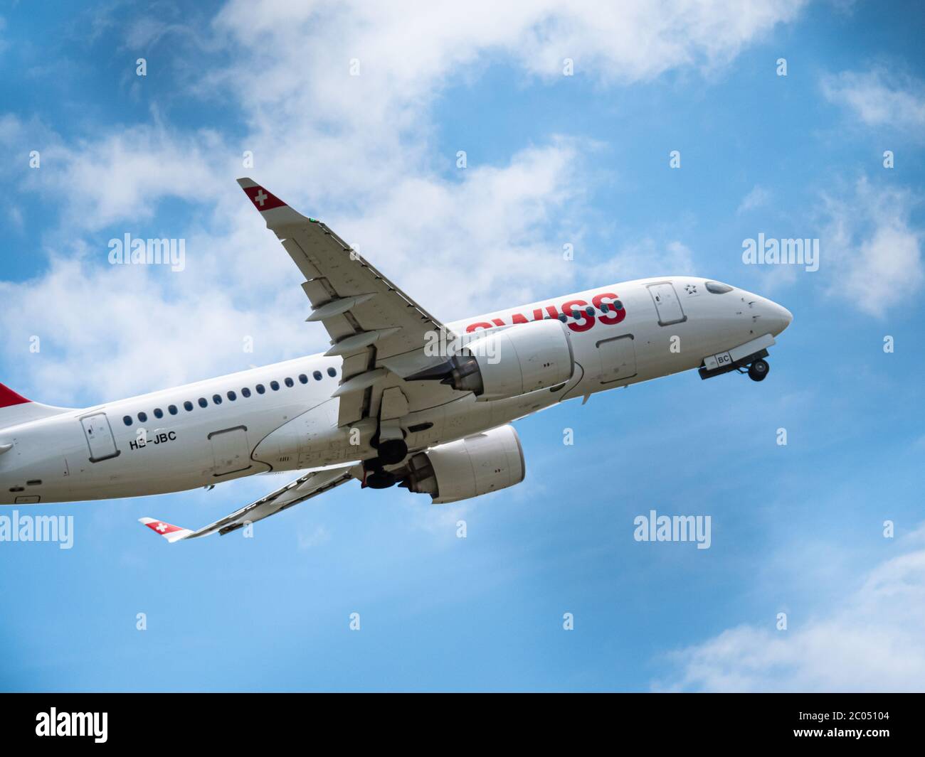 C-Series A220 Take Off at Zürich Airport Stock Photo - Alamy