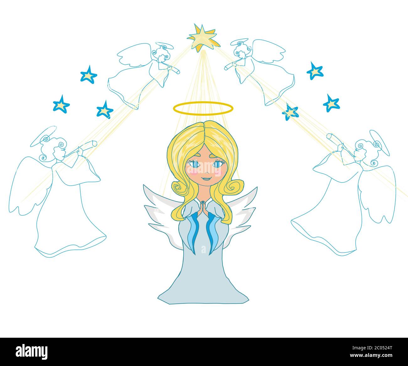 Little angels praying Stock Photo - Alamy