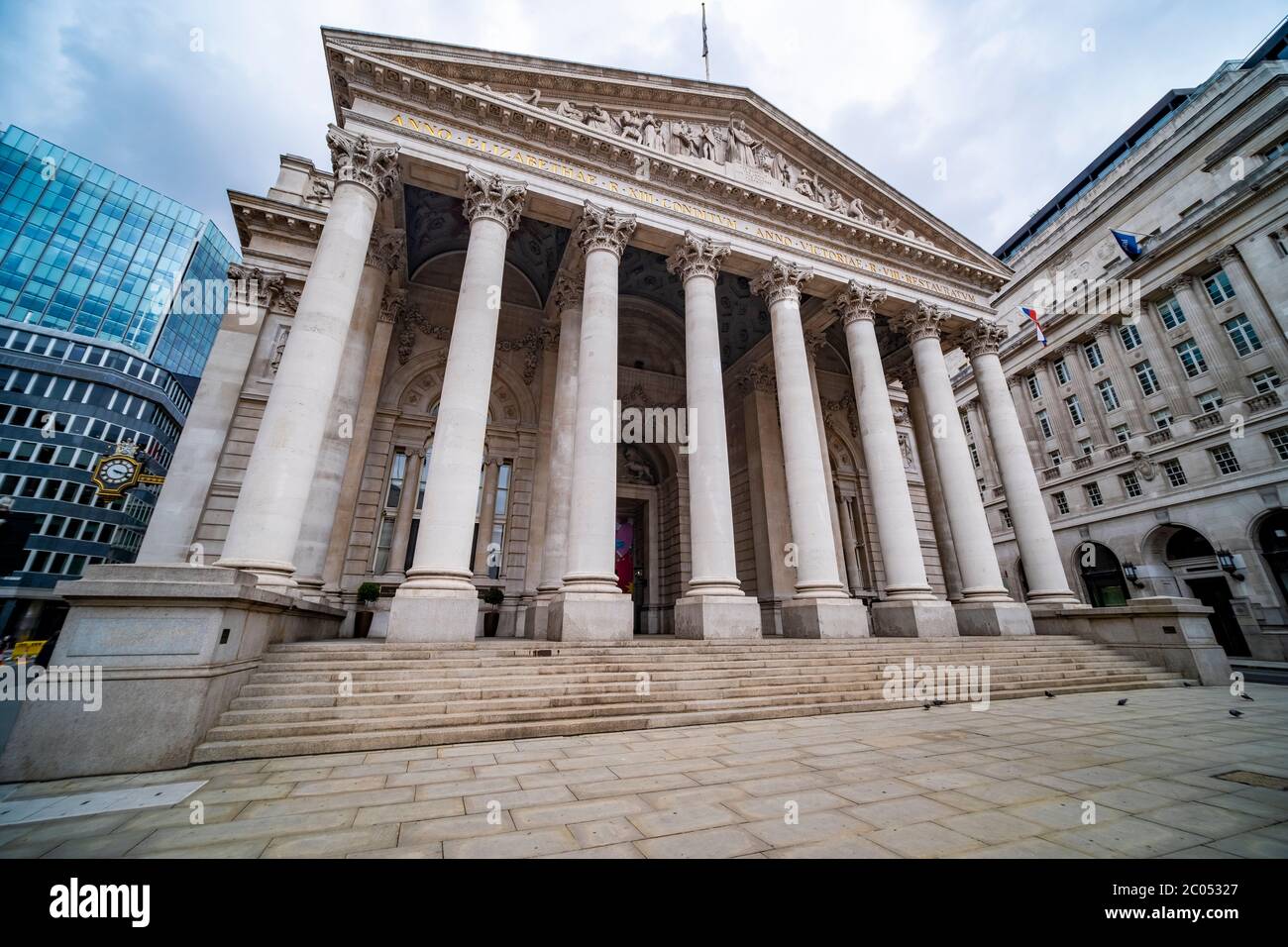 LONDON- JUNE, 2020: Bank of England and Royal Exchange Building, an ...