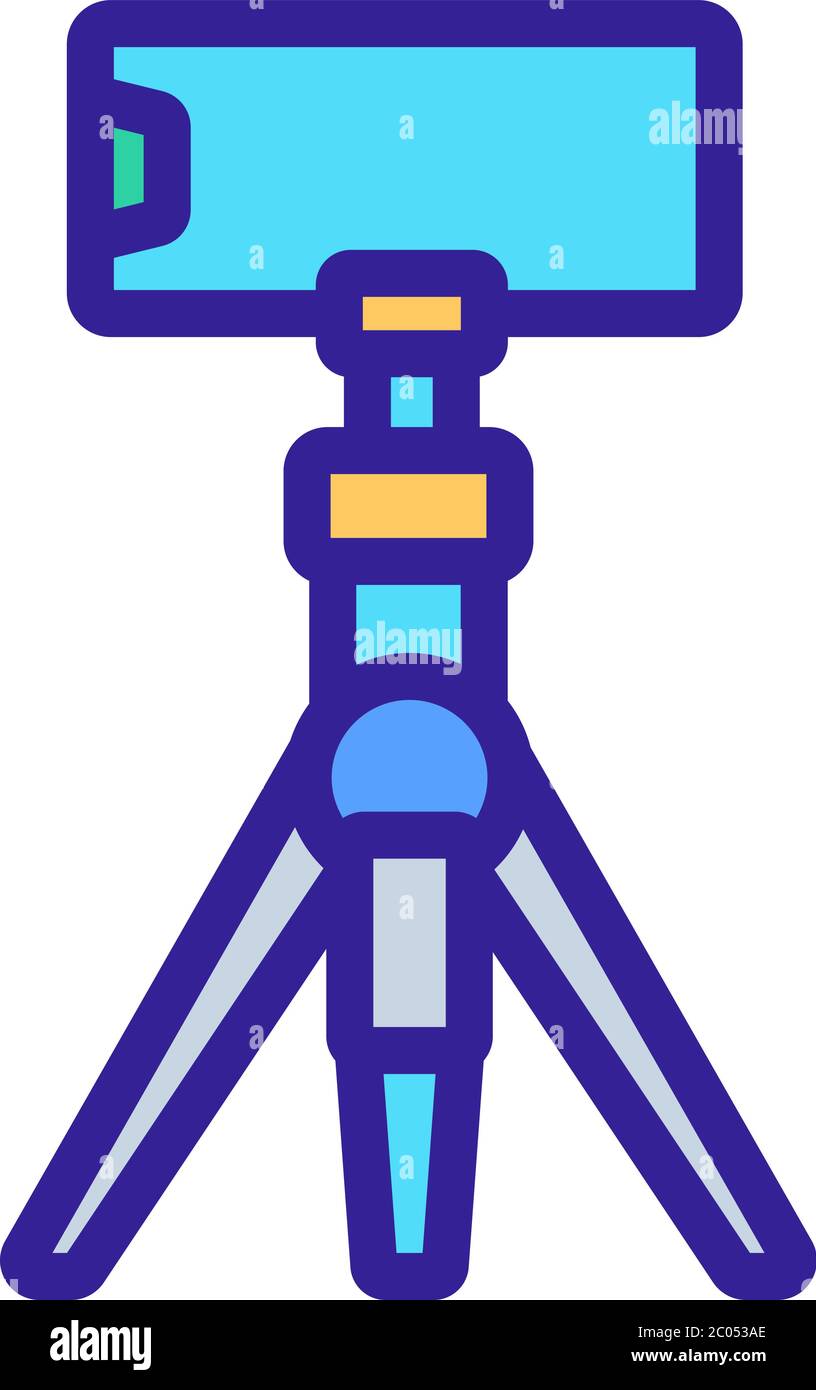 mobile phone on tripod icon vector outline illustration Stock Vector ...