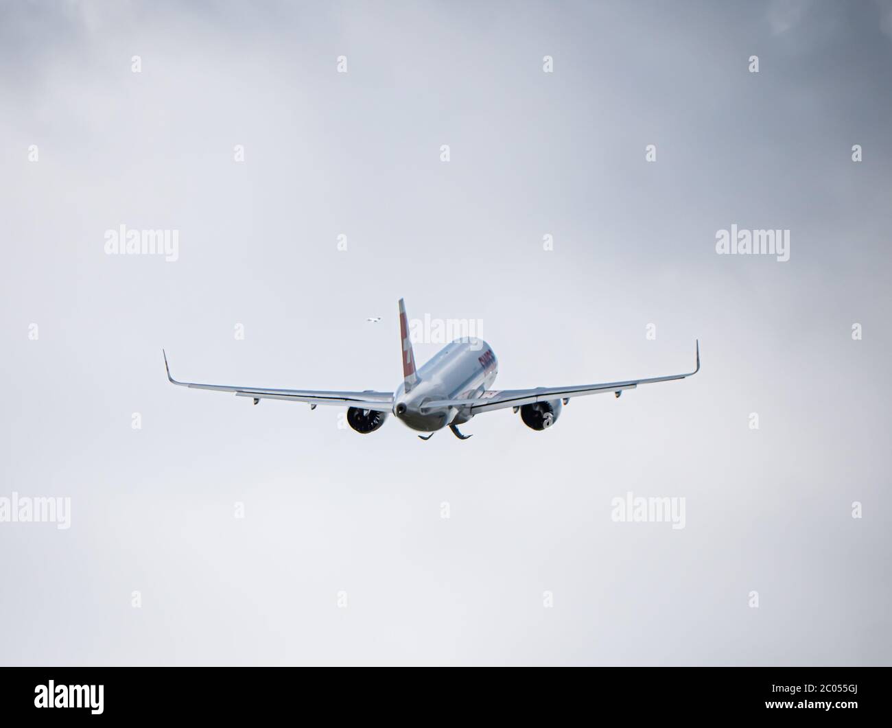 C-Series A220 Take Off at Zürich Airport Stock Photo - Alamy
