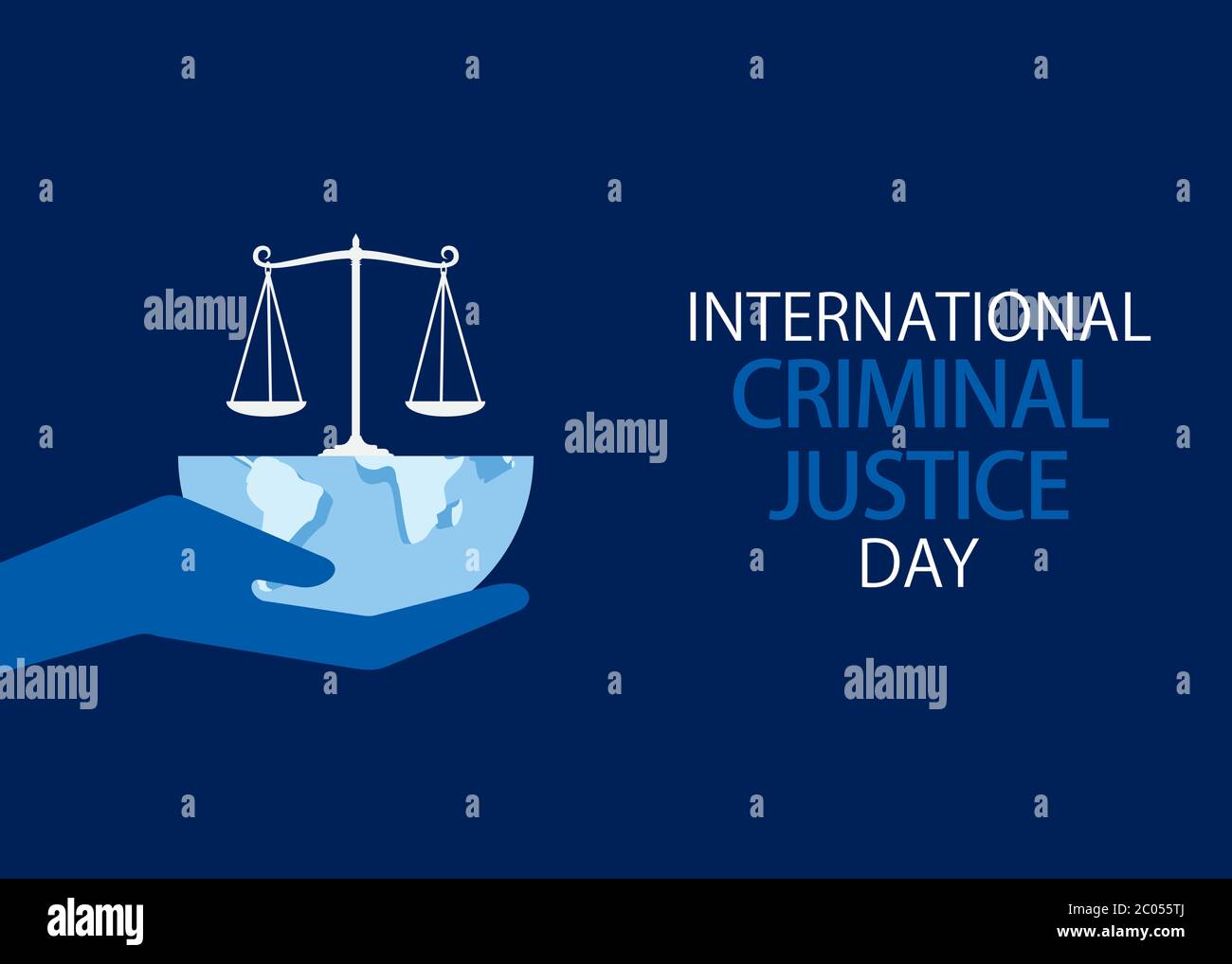 vector illustration of international criminal justice day poster or ...