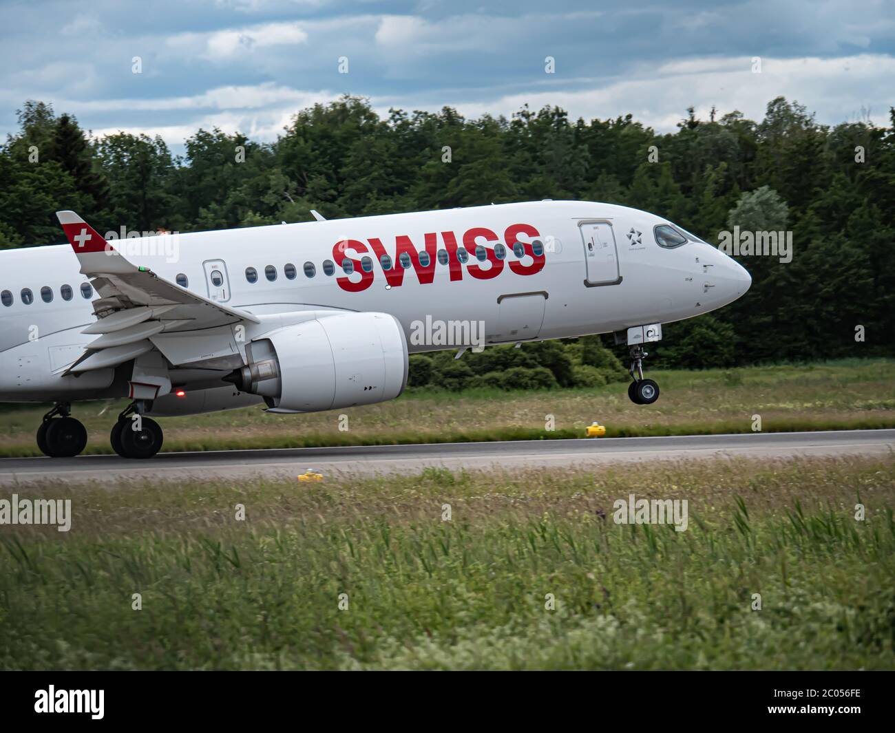 C-Series A220 Take Off at Zürich Airport Stock Photo - Alamy
