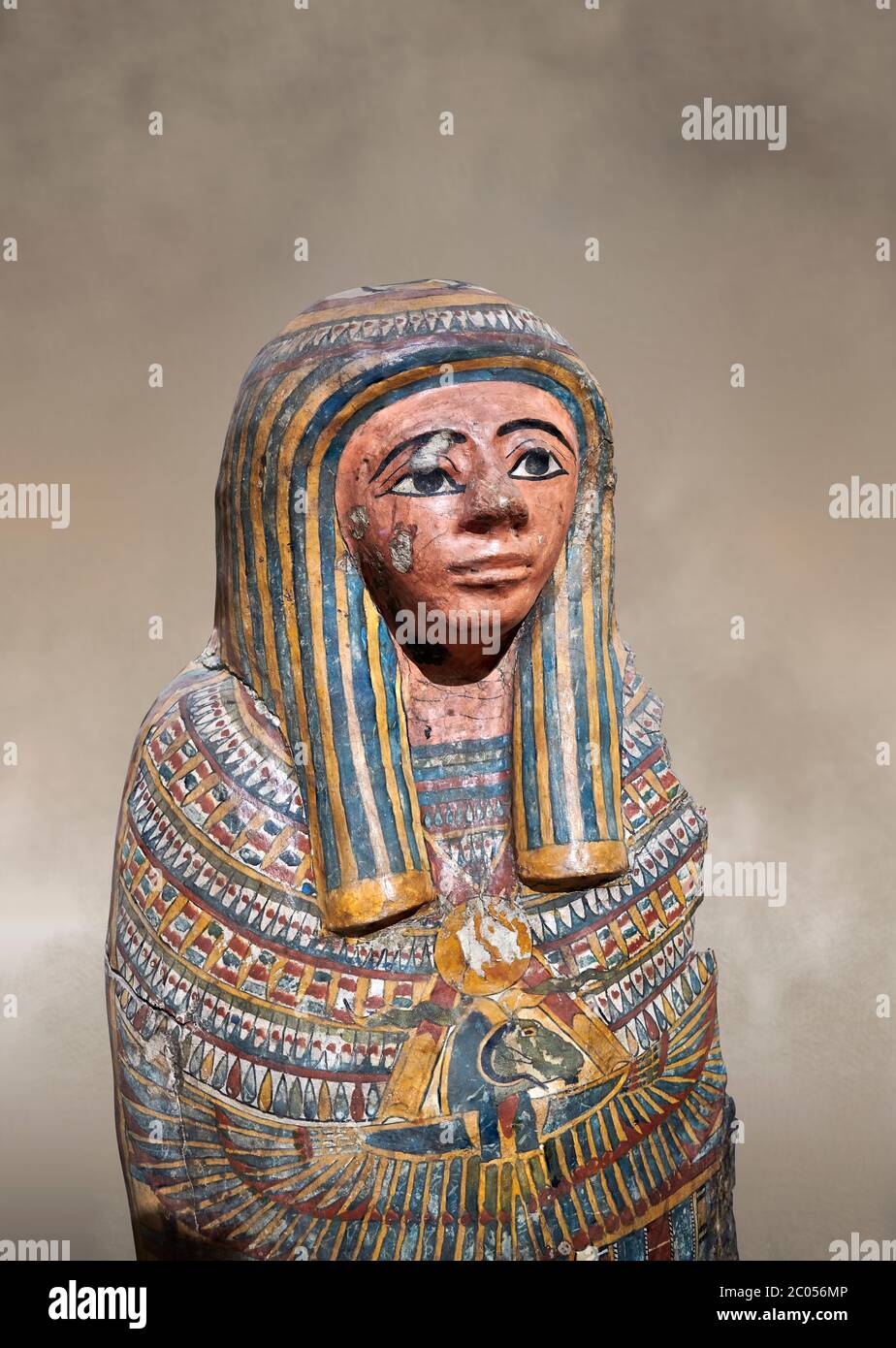 Ancient Egyptian Cartonnage funerary mask from the Third Intermediate ...