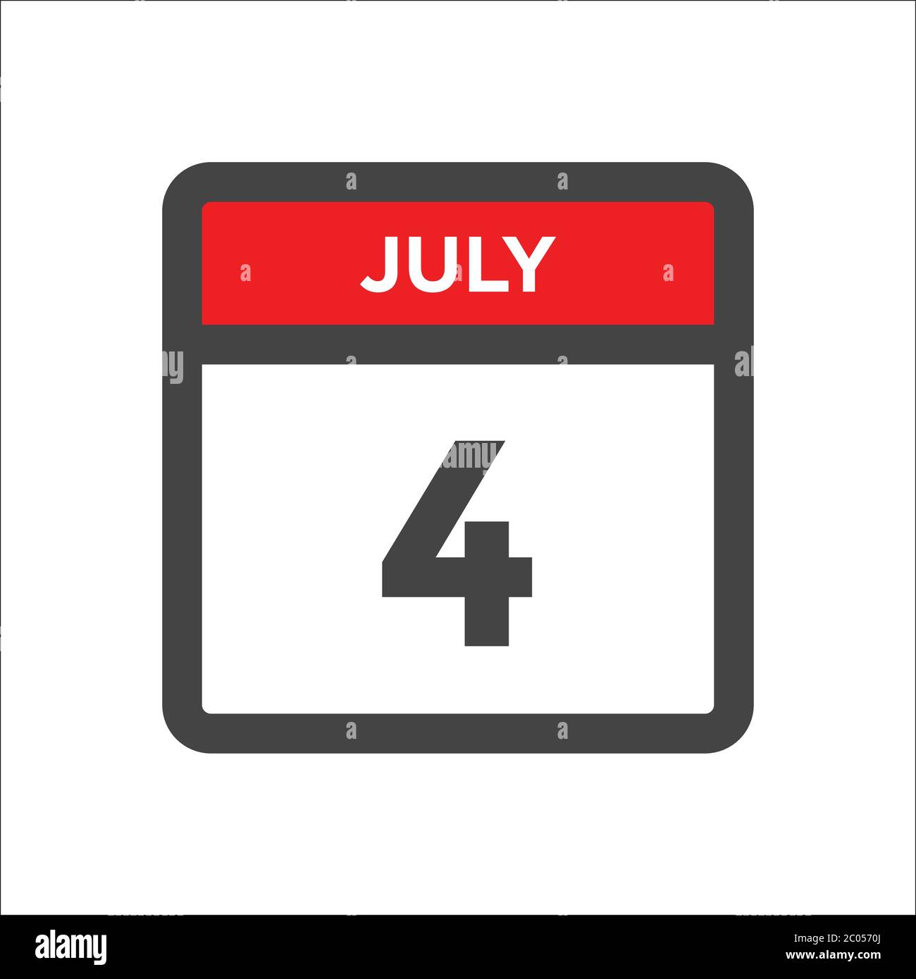 July 4 calendar icon with the day of month Stock Vector Image & Art - Alamy