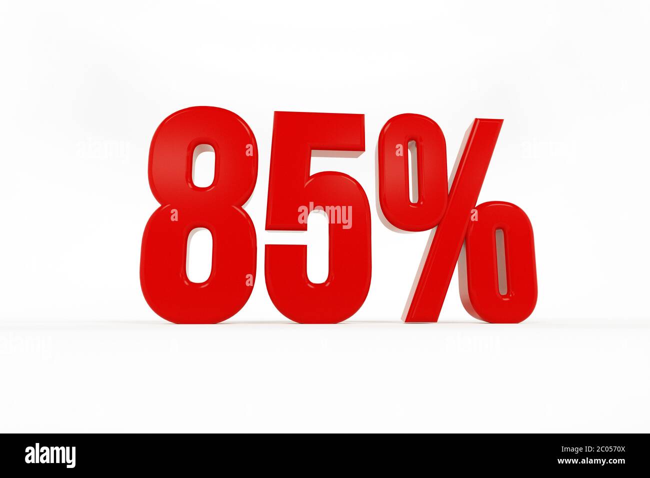 3D Rendering of a eighty-five percent symbol on white backgrond Stock ...