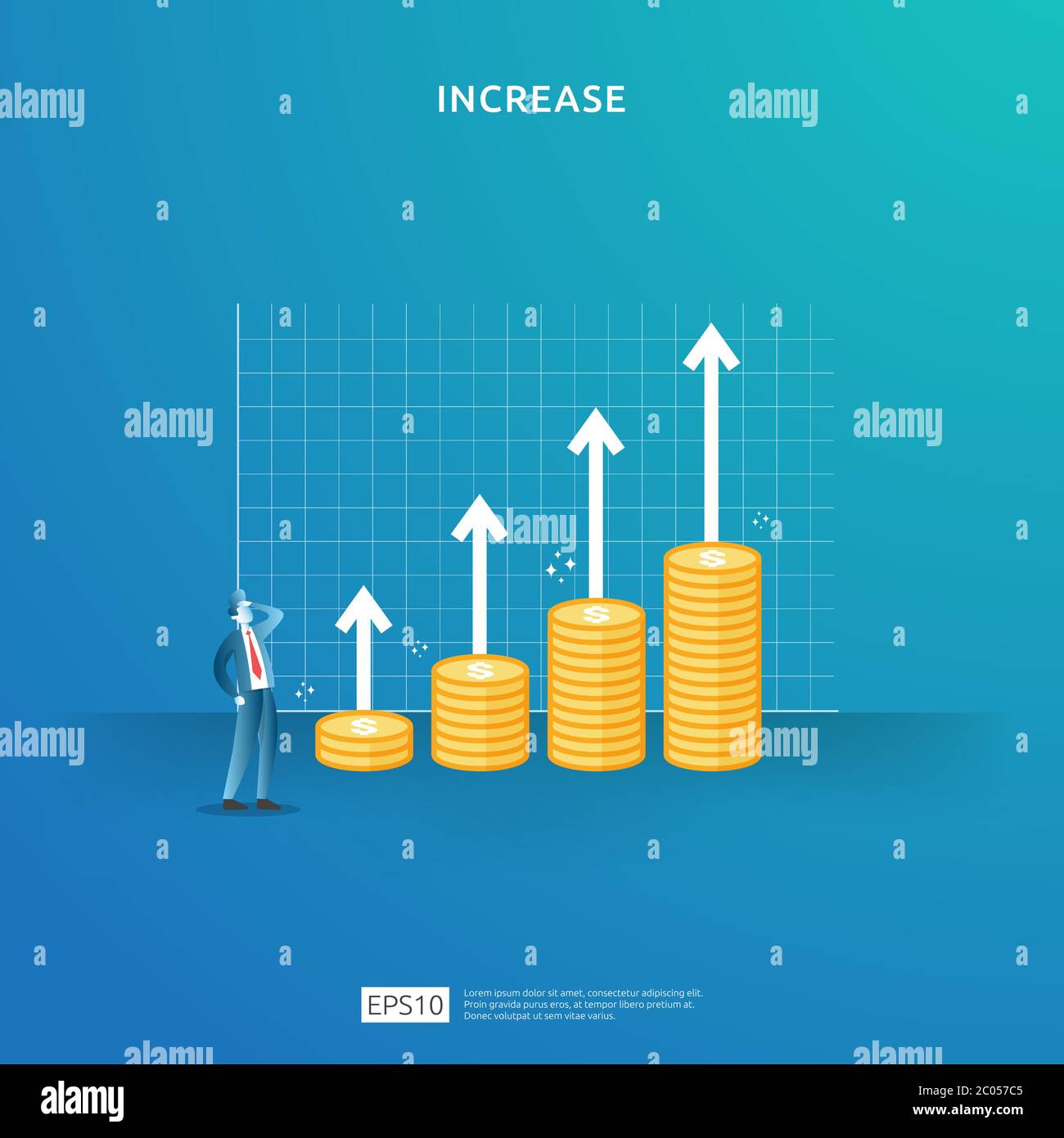 income salary rate increase concept illustration with people character ...