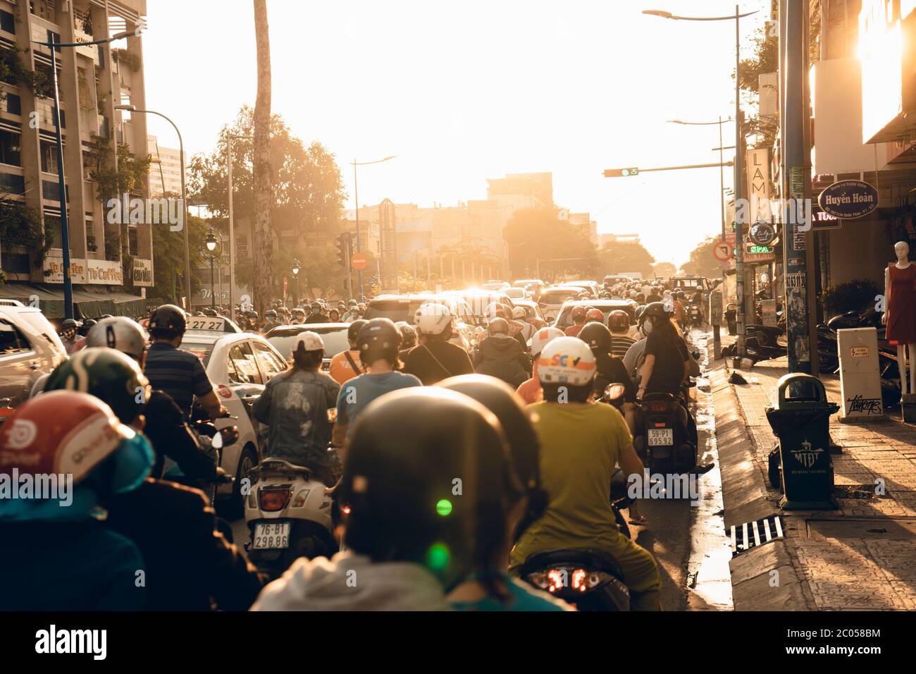 Ho Chi Minh city, Vietnam - 11 June 2020: Busy traffic jam during ...
