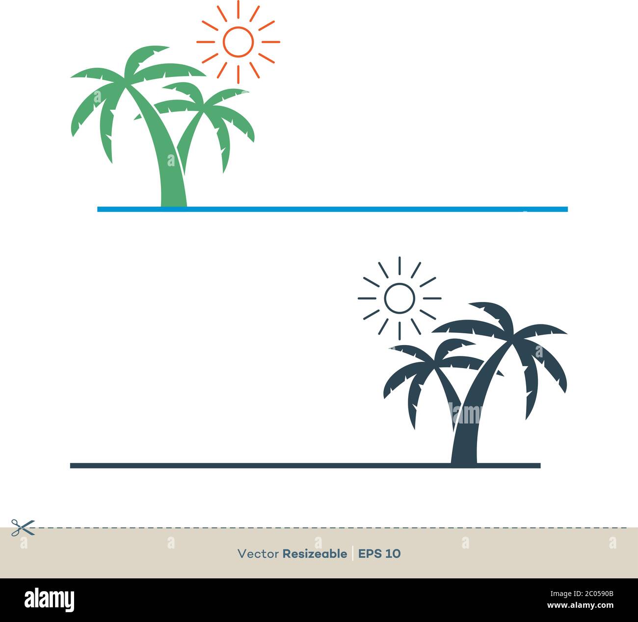 Palm Tree Vector Icon Logo Template Illustration Design. Vector EPS 10 ...