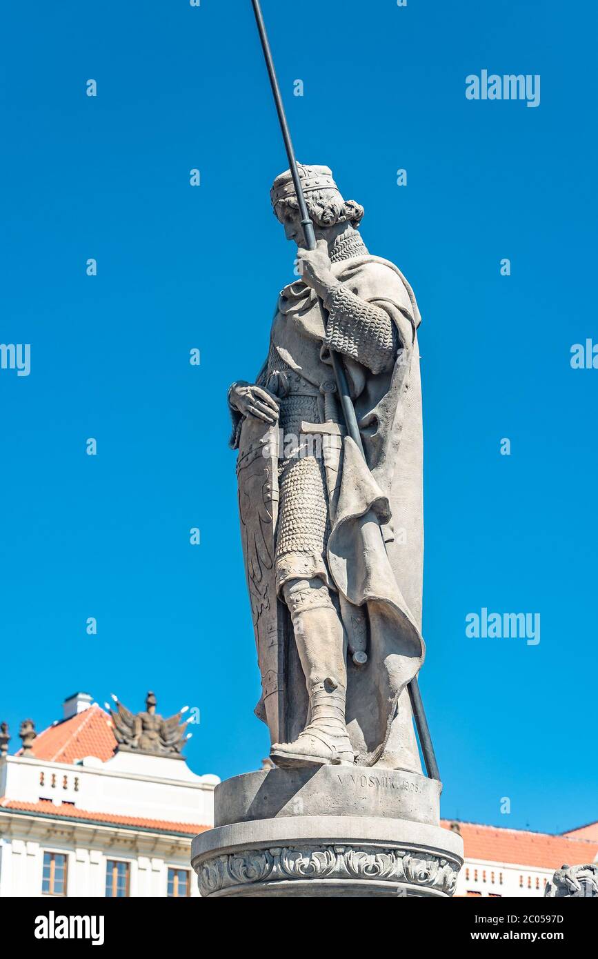 Statue of Knight at Saint Vitus Cathedral in Prague, Czech Republic ...