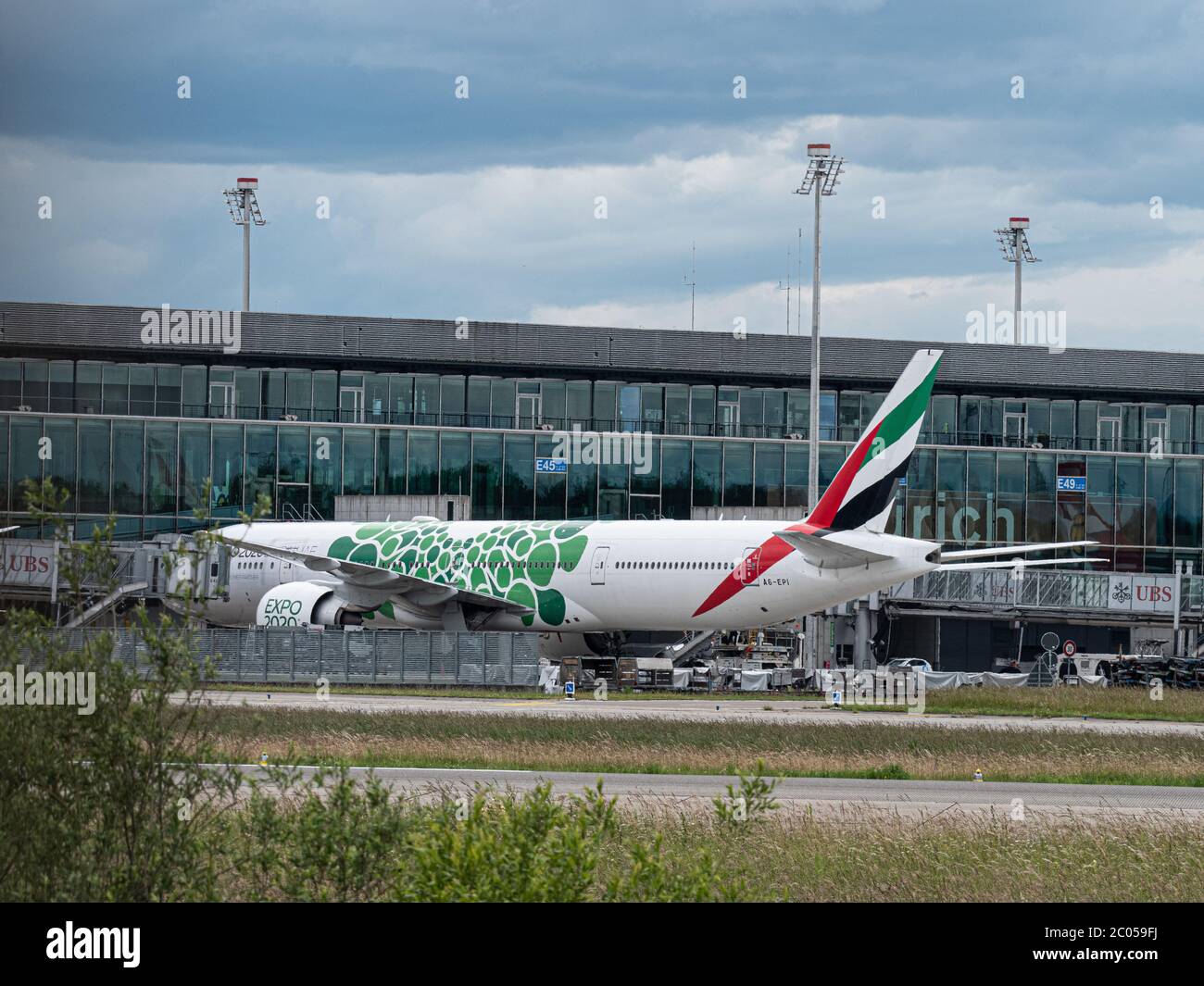 Emirates B777-300ER with the EXPO 2020 Special Livery Stock Photo - Alamy