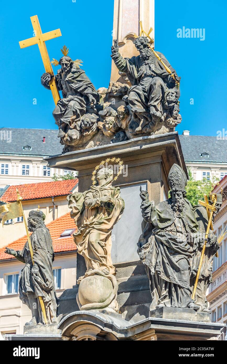 Column of the Holy Trinity, Figures of Saints, Prague, Czech Republic ...