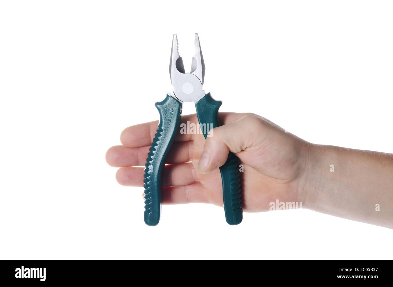 Male hand holding pliers hi-res stock photography and images - Alamy