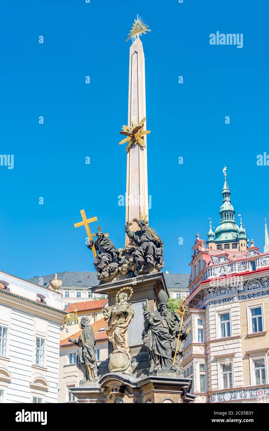 Column of the Holy Trinity, Figures of Saints, Prague, Czech Republic ...