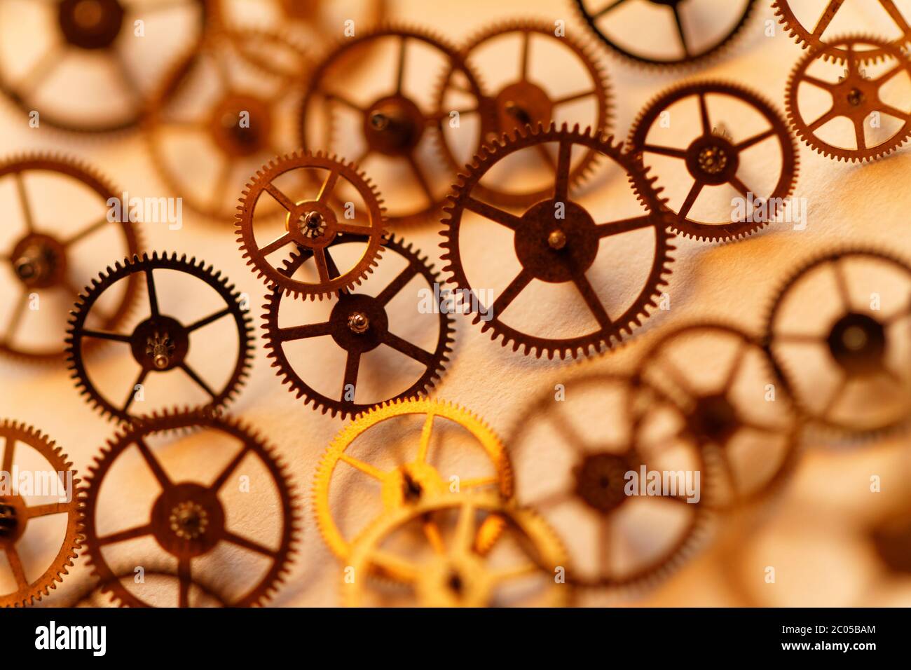 Detail of clock parts for restoration Stock Photo - Alamy