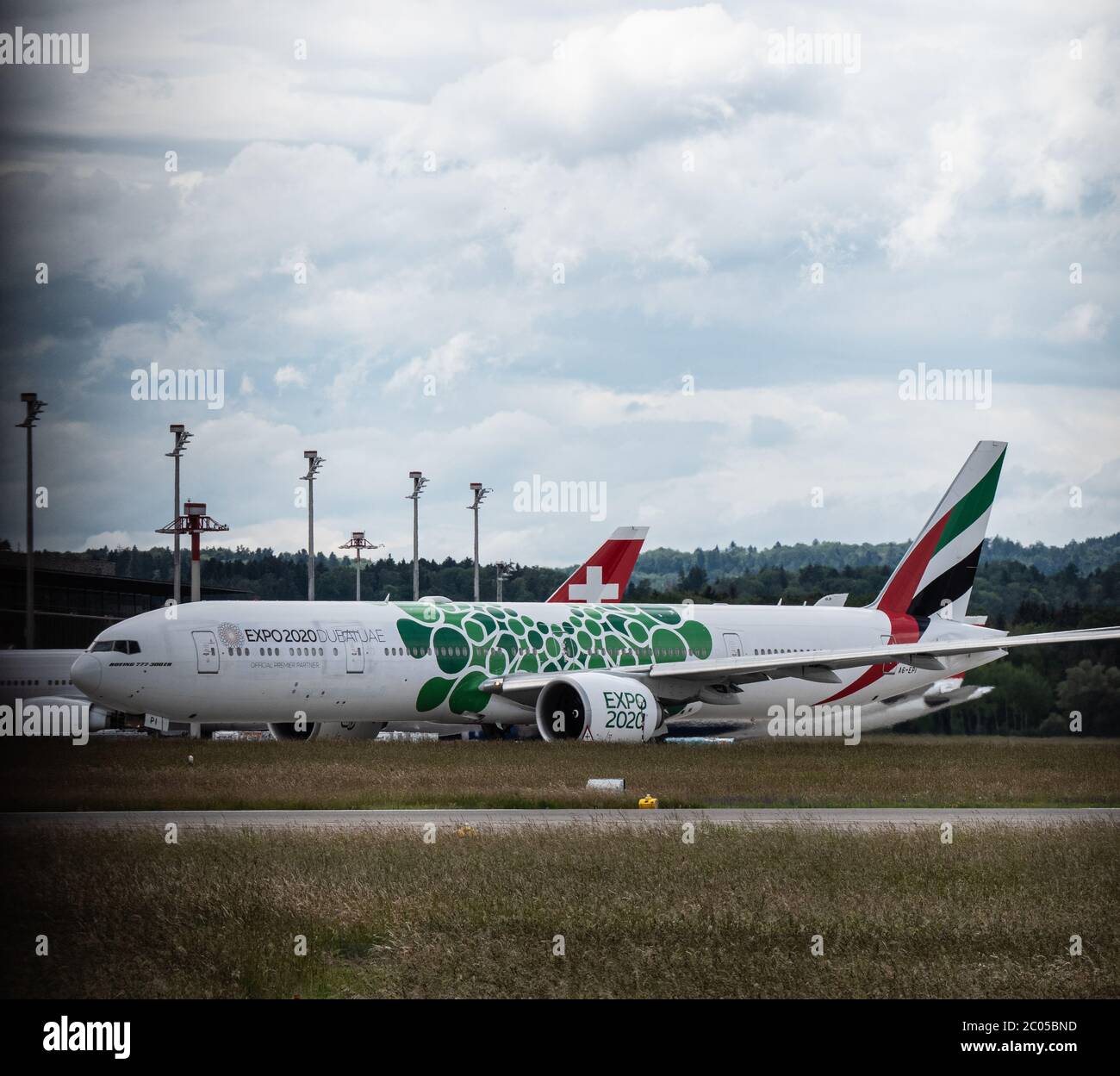 Emirates B777-300ER with the EXPO 2020 Special Livery Stock Photo - Alamy