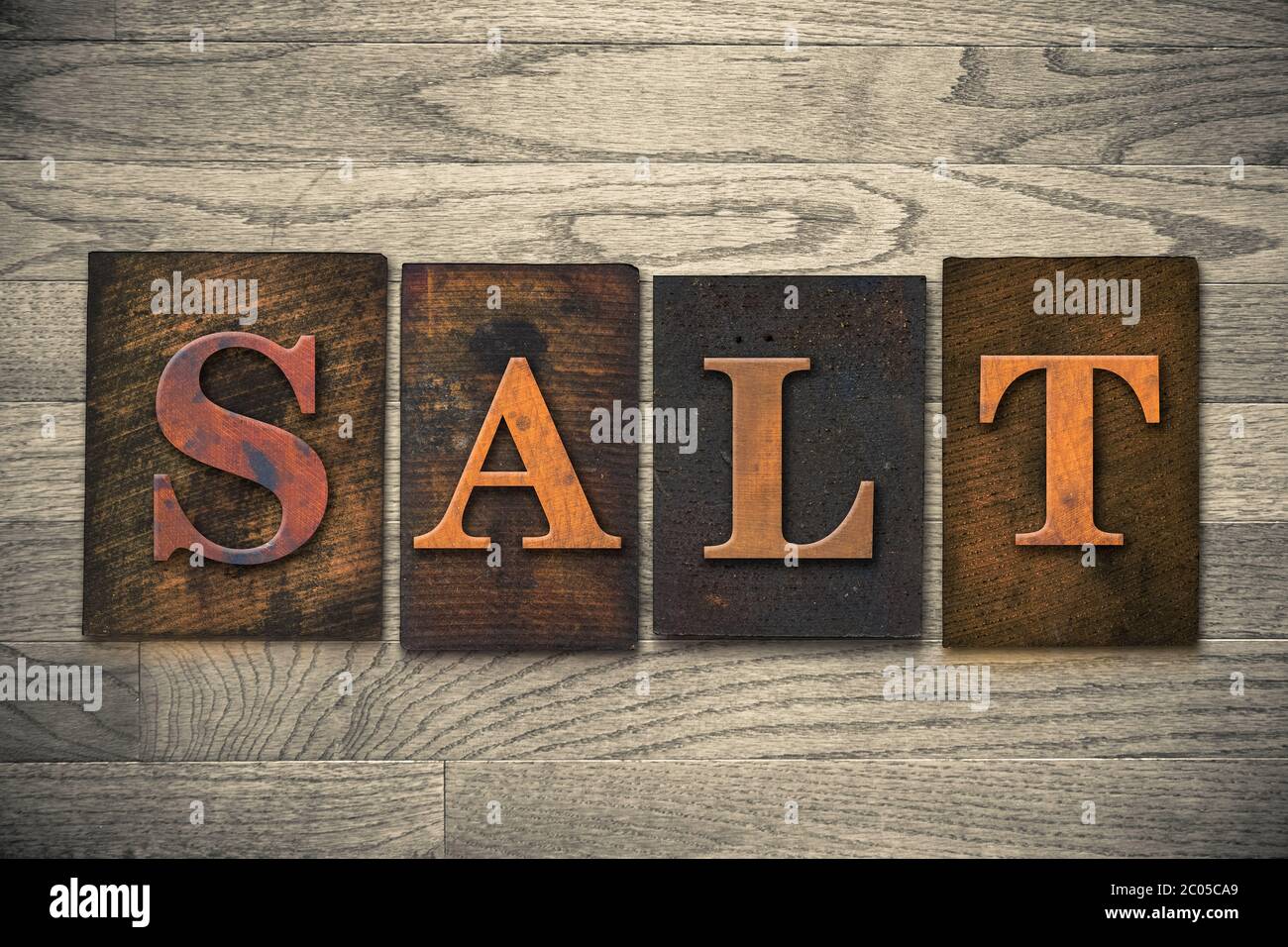 Salt Wooden Letterpress Theme Stock Photo - Alamy