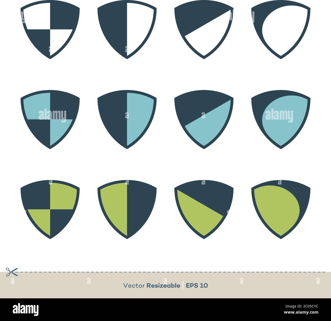 Set of Simple Shield Icon Vector Logo Template Illustration Design ...