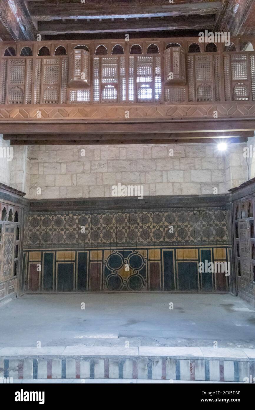 interior of reception hall of Manzil Waqf Mustafa Ja'far, Cairo, Egypt ...