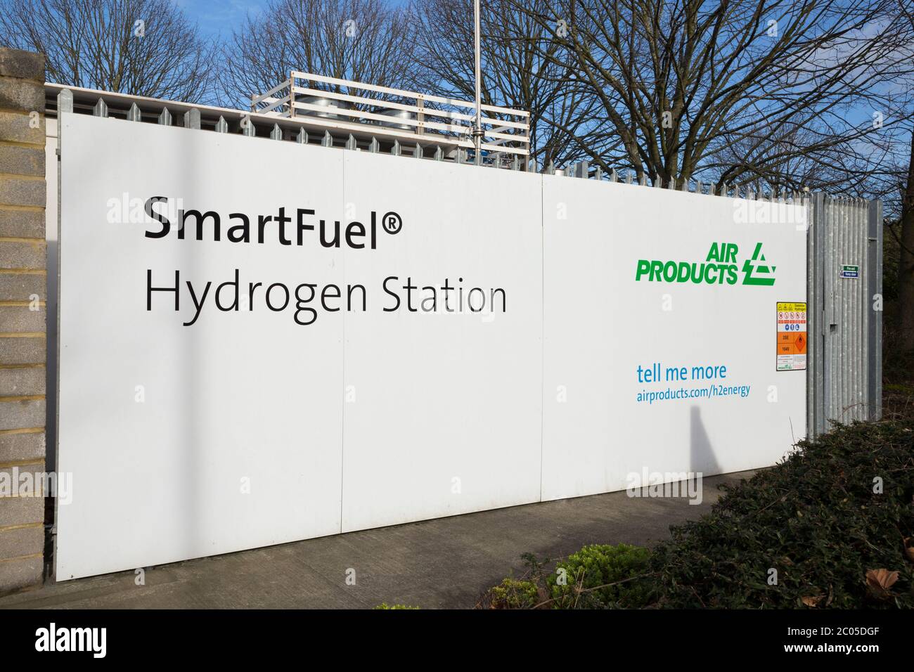 Hydrogen fuel station (SmartFuel brand) at a Sainsburys supermarket ...