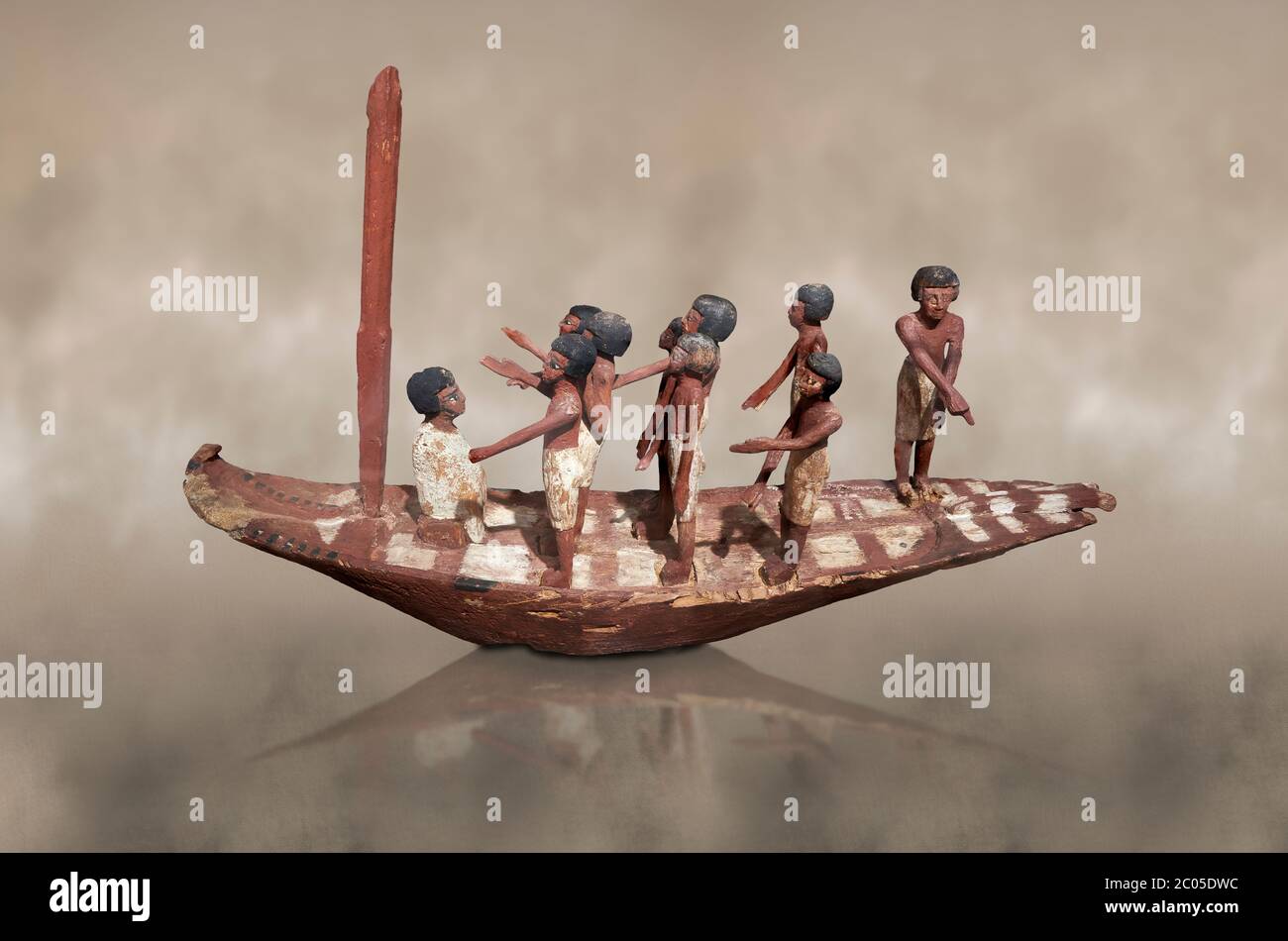 Ancient Egyptian model of a boat with mast, Middle Kingdom (1980-1700 ...